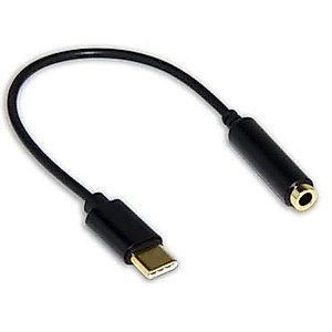XtremPro Type C Male to 3.5mm Female Earphone Converter, 7" in DAC Headphone Cord for Moto Z2, Samsung S8/N8, Nexus and Others - Black (11170)