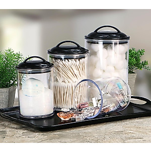 Reston Lloyd Calypso Basics, Airtight, Fresh Lemons with Honey Bees 6pc Acrylic Canister Set, Air Tight Lids, Set of 3, 11419