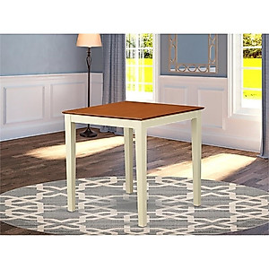 East West Furniture VNT-WHI-T Vernon Square Counter Height Dining Table for Small Spaces, 36x36 Inch, Buttermilk & Cherry