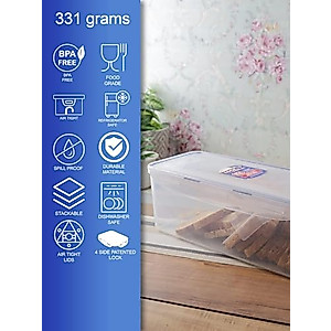 LOCK & LOCK Easy Essentials Food Storage lids/Airtight containers, BPA Free, Bread Box-21.1 Cup, Clear