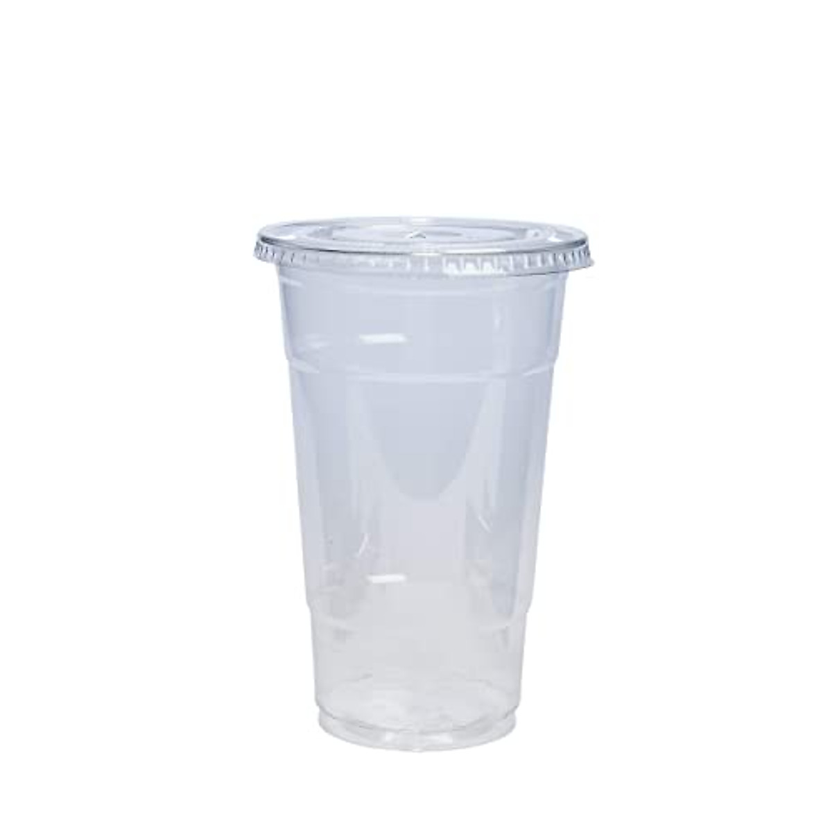 Comfy Package [24 oz. - 50 Count Clear Plastic Cups With Lids, Disposable Coffee Cups with Flat Lids - Ideal for Cold Beverages, Smoothies, and To-Go Drinks