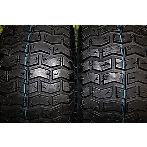 (Set of 2) Matte Black Universal Fit 15x6.00-6 Tires & Wheels 4 Ply for Lawn & Garden Mower Turf Tires .75" Bearing