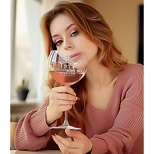 OUHT 50th Birthday Gifts for Her-50th Birthday Wine Glasses Gift Set,Cool Wine Gifts for 50 Years Old Bday Gifts Idea for Women, Friends, Daughter, Sister, Mom