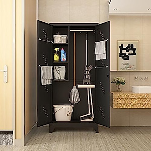 VASAAOSD 75" Garage Storage Cabinet,Shelves for Storage,Tool Cabinets for Garage,Storage & Organization,Storage for Garages,Tool Storage with Lock for Home Office Garage