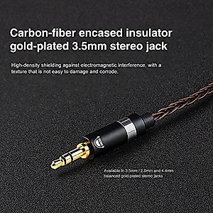 okcsc MMCX 3.5MM Cable,Upgraded Replacement Earphone Cable 8 Core Gold-Plated HiFi Earbud Replacement Extension Cable for SE535 SE535 SE425 KSE1500 W30 W40 Fiio f9 Fiio f9 pro FiiO FH1 K5 TIN T2