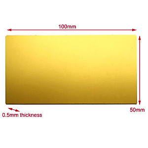 Ebamaz Anodized Aluminium Laser Engraved Mount Metal Plate Etching Sheets 100X50mm Round Corner with Adhesive(Golden,Blank,10PCS)