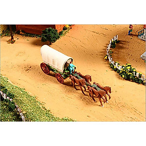 Desktop Wooden Model Kit Western Wagon Set