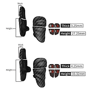 PlayVital Dune 2 Pairs Trigger Stop Shoulder Buttons Extension Kit for ps5 Controller, Stopper Bumper Trigger Extenders for PS Portal, Game Improvement Adjusters for ps5 Edge - Graphite Carbon Fiber