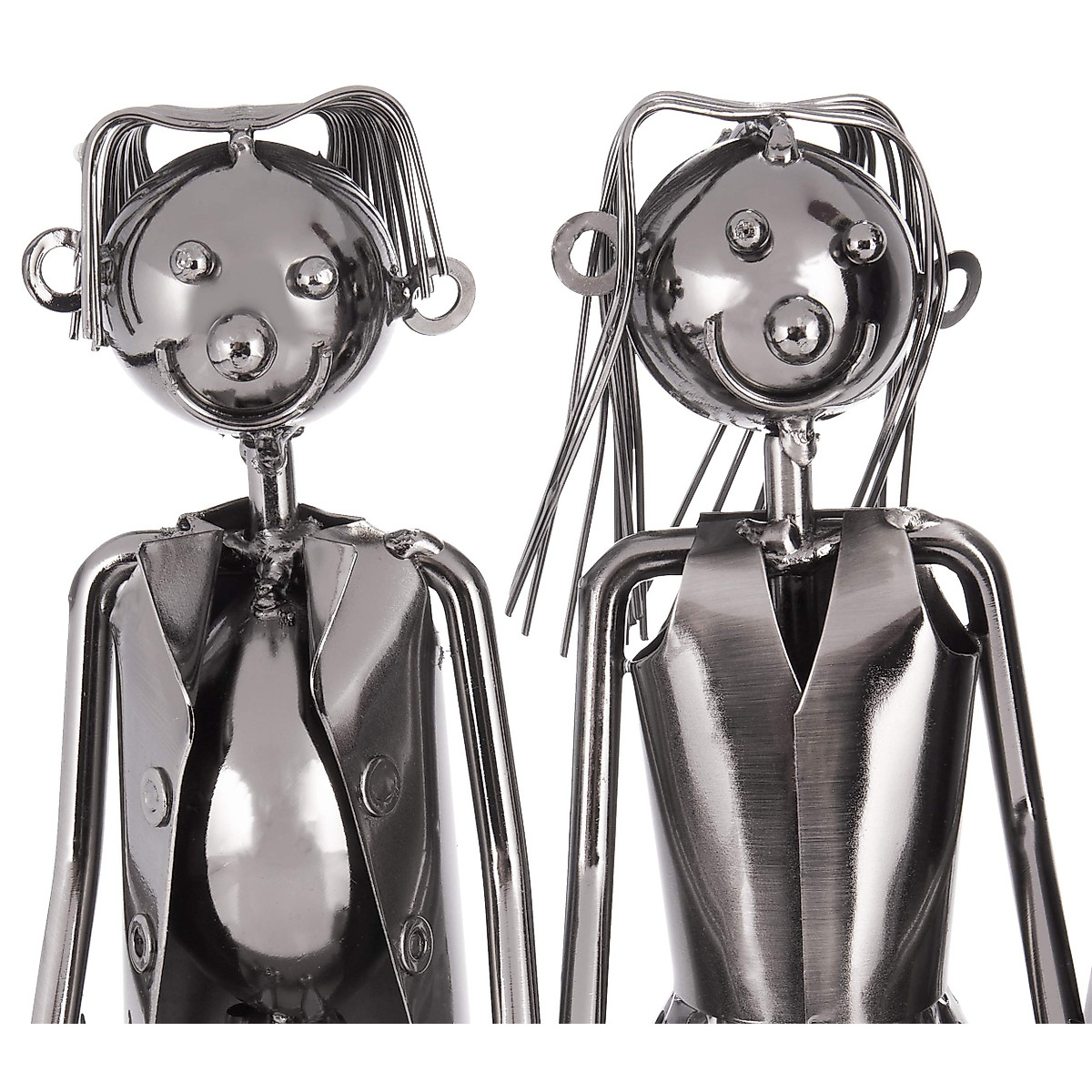 BRUBAKER Bottle Holder Wine - Couple with Dog - Decoration Object Metal - Bottle Stand with Greeting Card