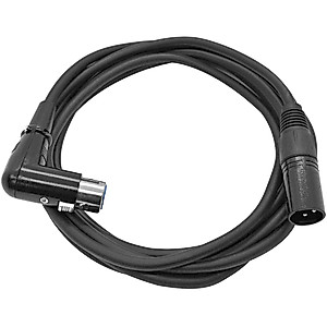 Seismic Audio - SA-RSX10-6Pack - 6 Pack of 10 Foot Right Angle XLR Female to XLR Male Microphone Patch Cables - 10' Mic Cords for Professional PA DJ Equipment