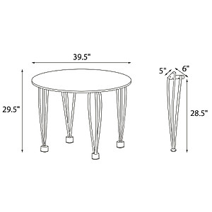 DHP Bentwood Round Dining Table Top, Contemporary Design for your Kitchen, Legs sold separately - Black, Medium