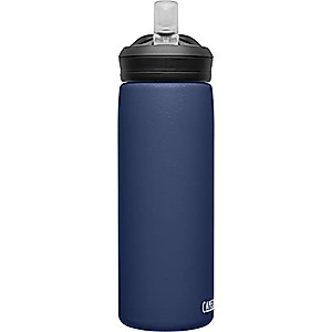 CamelBak eddy+ Water Bottle with Straw 20 oz - Insulated Stainless Steel, Navy