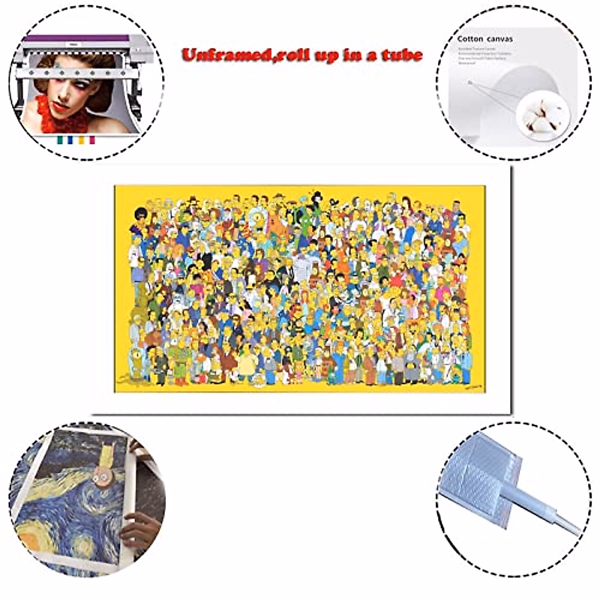 YANGX Simpsons Characters Poster Decorative Painting Canvas Wall Art Living Room Posters Bedroom Painting 16x32inch(40x80cm)