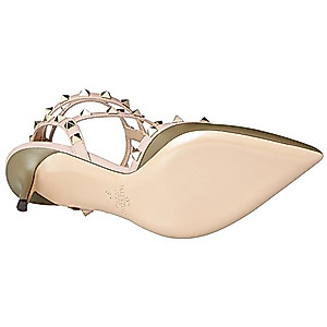 Valentino Women's Rockstud Ankle Strap Pump, Army Green, 37 M EU/7 M US