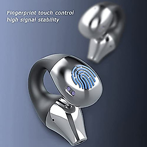 LINNNZI Wireless Ear Clip Bone Conduction Headphones, 2023 New Mini Open Ear Headphones with LED Power Display, Noise Reduction, Bluetooth 5.2 Earbuds Earpiece for Running, Sports, Cycling