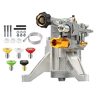 YAMATIC 7/8" Shaft Vertical Pressure Washer Pump 2500 PSI @ 2.2 GPM Replacement Pump for Power Washer, Compatible with Honda GCV160, Troybilt, Craftsman, Ryobi, Rear Facing Inlet/Outlet