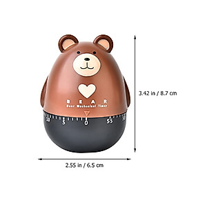 DOITOOL Animal Kitchen Timers for Kids, Cute Cartoon Bear 60 Minutes Mechanical Kitchen Timer Wind Up Countdown Timer for Kitchen Baking Cooking (Orange)