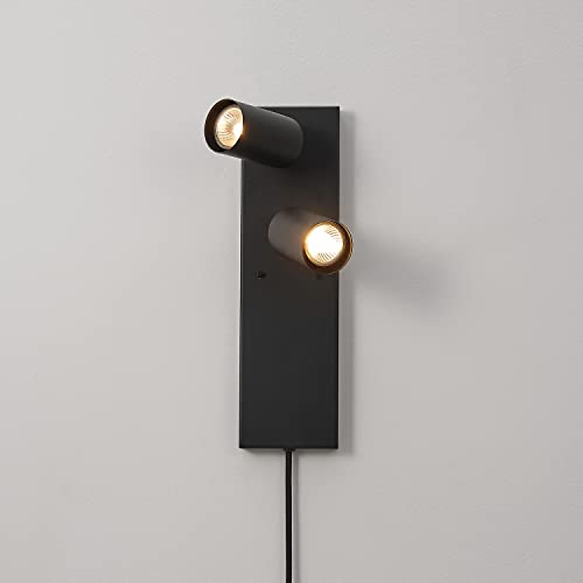 Globe Electric 51845 2-Light Plug-in or Hardwire Wall Sconce, Matte Black, in-Line On/Off Switch, Wall Lighting, Wall Lights for Bedroom, Kitchen Sconces Wall Lighting, Home Décor, Bulb Not Included