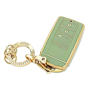 Key Fob Cover for Acura with Keychain Soft TPU Car Key Shell Case Protector Compatible with Acura ILX MDX RLX TLX NSX RDX (Green)