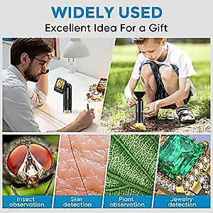 APEXEL Handheld Digital Microscope with 2” LCD Screen, 800X Pocket Portable Microscope for Kids with Adjustable Lights Coins Electronic Magnifier Camera, USB to PC Including SD Card