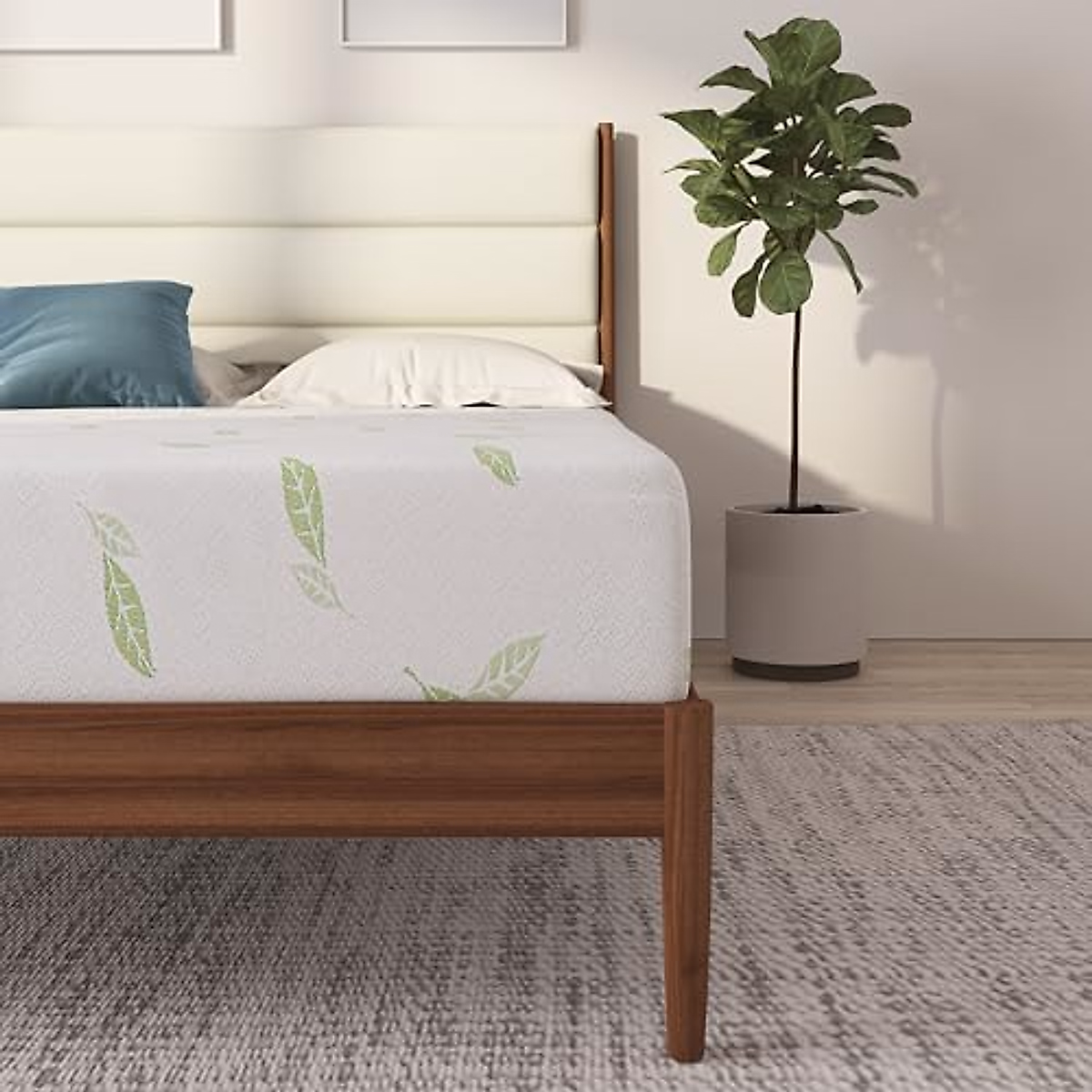 NapQueen Queen Size Mattress, 10 Inch Anula Green Tea Infused Memory Foam Mattress, Queen Size Mattress Bed in a Box, CertiPUR-US Certified Mattress