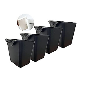 4 Pack Black Hanging Cup Holder for Rolling Cart Accessories,Hanging Bins for Utility Carts,Storage Bucket Hanging Container Hanging Bucket or Make Up Pencil Holder for Home,Kitchen Organizer Decor