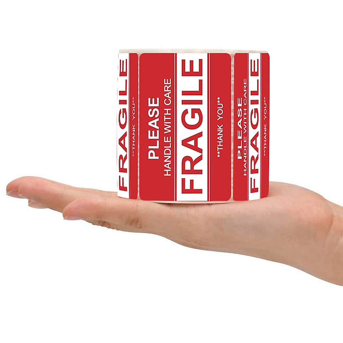 Anylabel 3 x 2 inch Handle with Care Fragile Thank You Warning Packing Shipping Label Stickers Permanent Adhesive (1 Roll, 500 Labels)