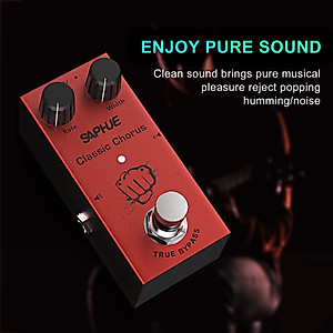 SAPHUE Classic Chorus Guitar Effects Pedal Rate/Width Knob High Low Frequency Effect Pedals with Steel Metal Shell Mini Single Type Dc 9V with True By