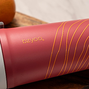 bzyoo 26oz Double-Walled Stainless Steel Insulated Tumbler with Straw Leak Proof Ideal for Smoothies, Ice Tea or Coffee Includes Mixer Ball BPA Free - Organica Red