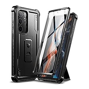 Dexnor for Samsung Galaxy S22 Ultra Case/6.8 inches, [Built in Screen Protector and Kickstand] Heavy Duty Military Grade Protection Shockproof Protective Cover for Samsung Galaxy S22 Ultra 5G,Black