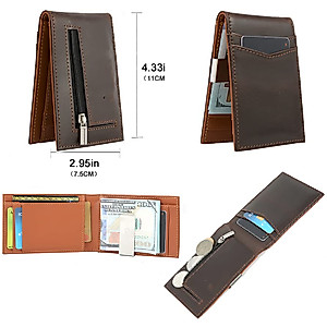 SMART CC Bluetooth Anti-lost Men Thin Slim Wallet Money Clip Credit Card Holder for Men (Coffee)