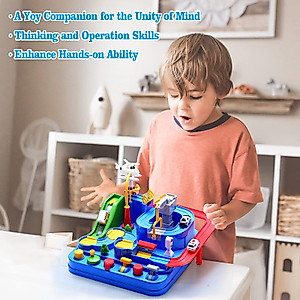 Sakiyrmai Kids Race Track Car Adventure Toys, City Rescue Preschool Educational Toy Vehicles, Parent-Child Interactive Kids Puzzle Car Playsets for 3 4 5 6 7 8 Years Old Toddlers Christmas