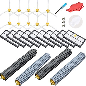 LOVECO Replacement Accessory Kit Compatible for iRobot Roomba 800 Series 850 860 861 864 866 870 871 880 890 891 900 Series 960 961 980 981 985,10 Filter,10 Side Brush,2 Tangle-Free Debris Extractor