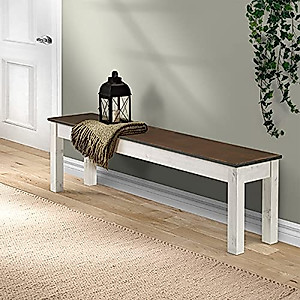 Furniture Dash Wood Bench White Distressed