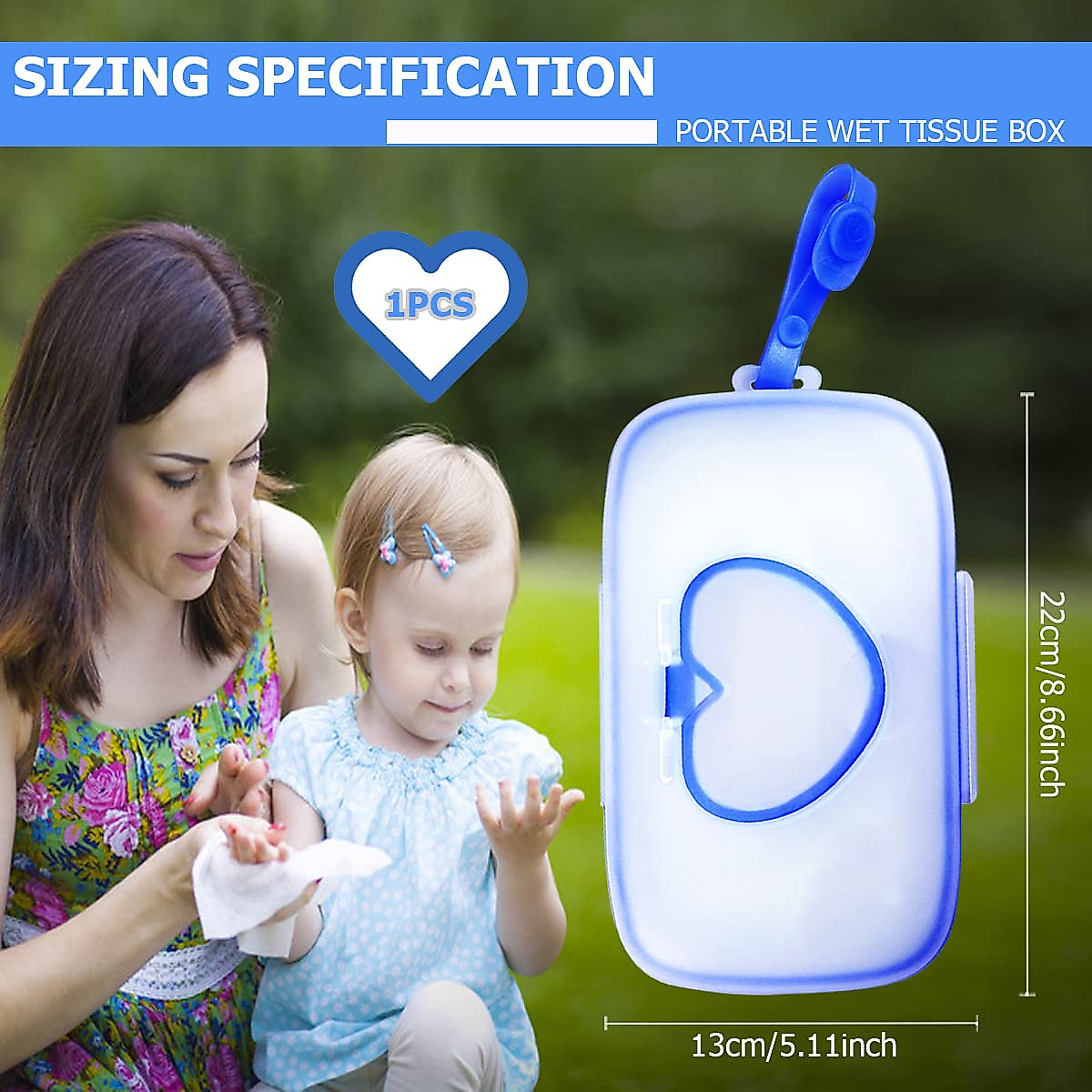 DOERDO Portable Baby Wipe Dispenser Wet Wipe Box, Baby Wipe Holder with Lid, Tissue Case for Keeps Baby Wipe Fresh and Safe