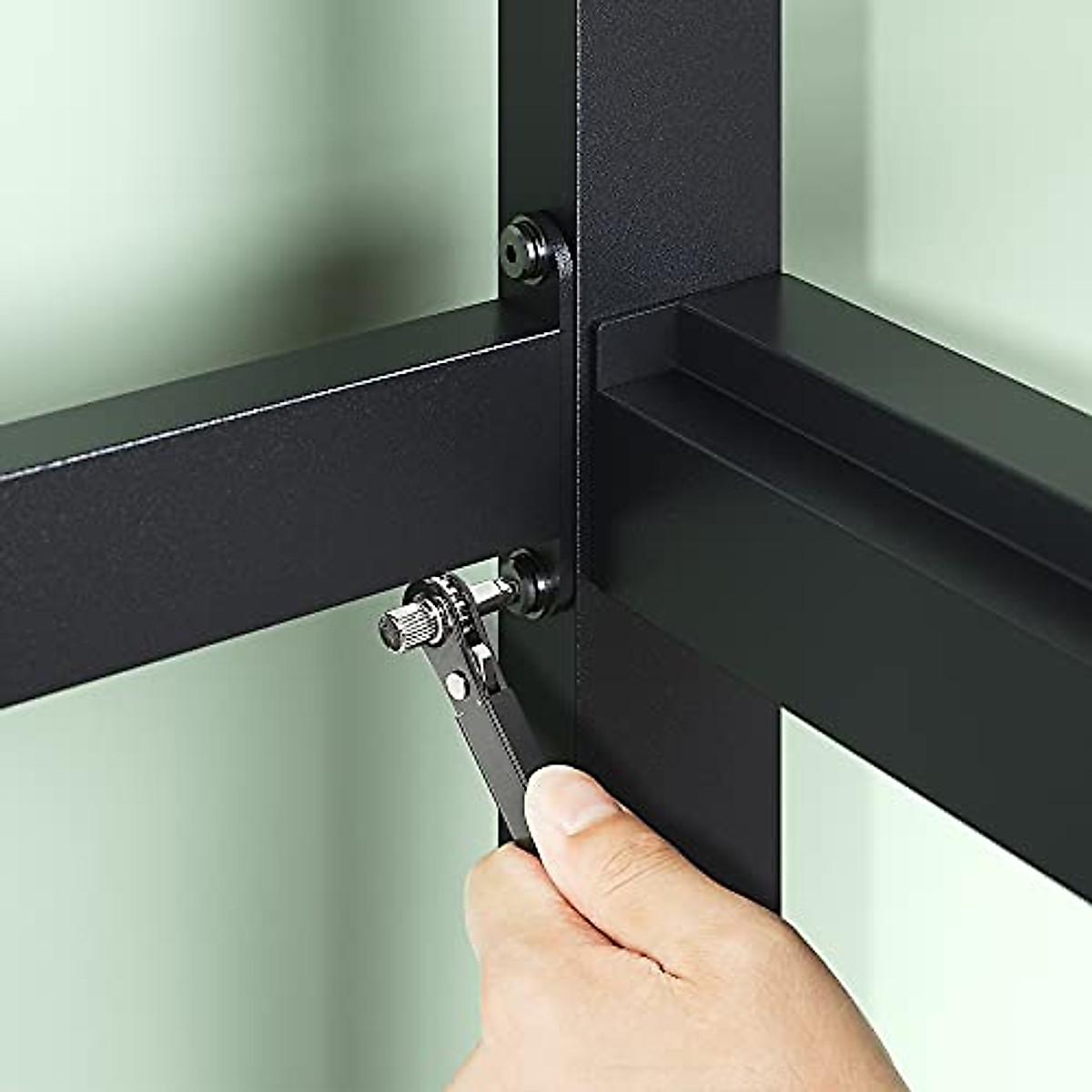 ZINUS Mia Metal Platform Bed Frame with Headboard / Wood Slat Support / No Box Spring Needed / Easy Assembly, King, Black