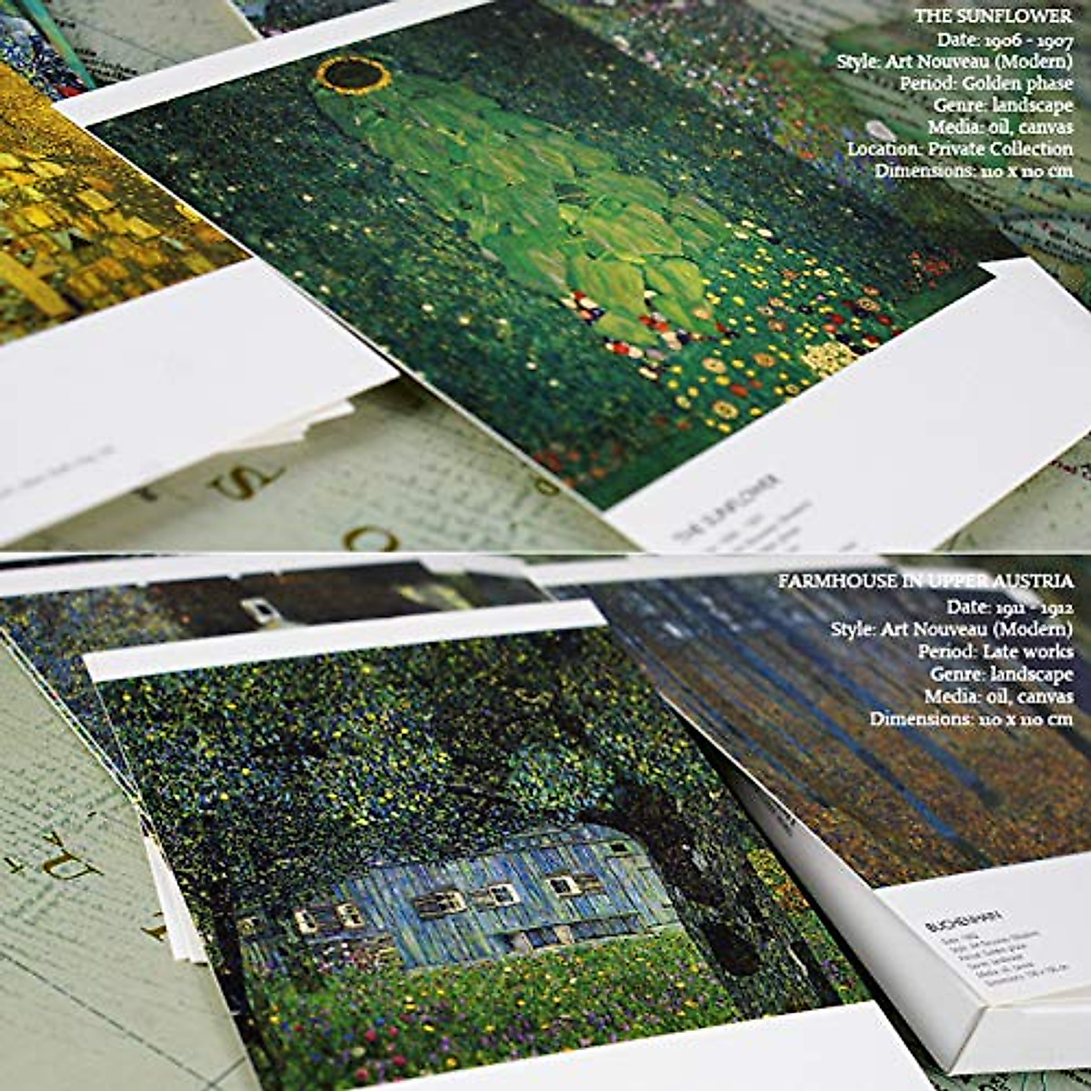 Beautiful Art Postcards set of 30 Gustav Klimt Post card variety pack Famous Painting Scenery,4 x 6 Inches