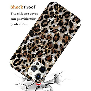 J.west Leopard Case Compatible with 12 Pro Max, Luxury Sparkle Cheetah Print Design Soft Silicone Phone Case Cover Girl Women with TPU Bumper for iPhone 12 Pro Max Case 6.7 Inch (Bling)