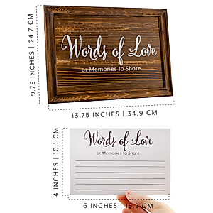 Darware Wedding Guest Book Alternative: Wood Words of Love Wedding Sign w/ Note Cards for Receptions, Showers, Bereavement and Graduation