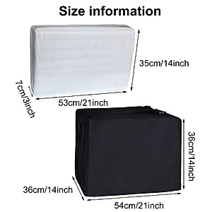 Mudder 2 Pieces Window Air Conditioner Cover Waterproof Adjustable Winter Window AC Cover Indoor Outdoor Windproof with Elastic Straps for Bottom Covered Outside Unit