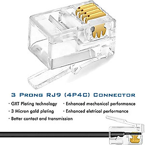 NECABLES 2Pack Phone Cord for Landline Telephone Cord Handset Cord High Elastic Curly Cord Coiled Cable RJ9 4P4C Male to Male Black