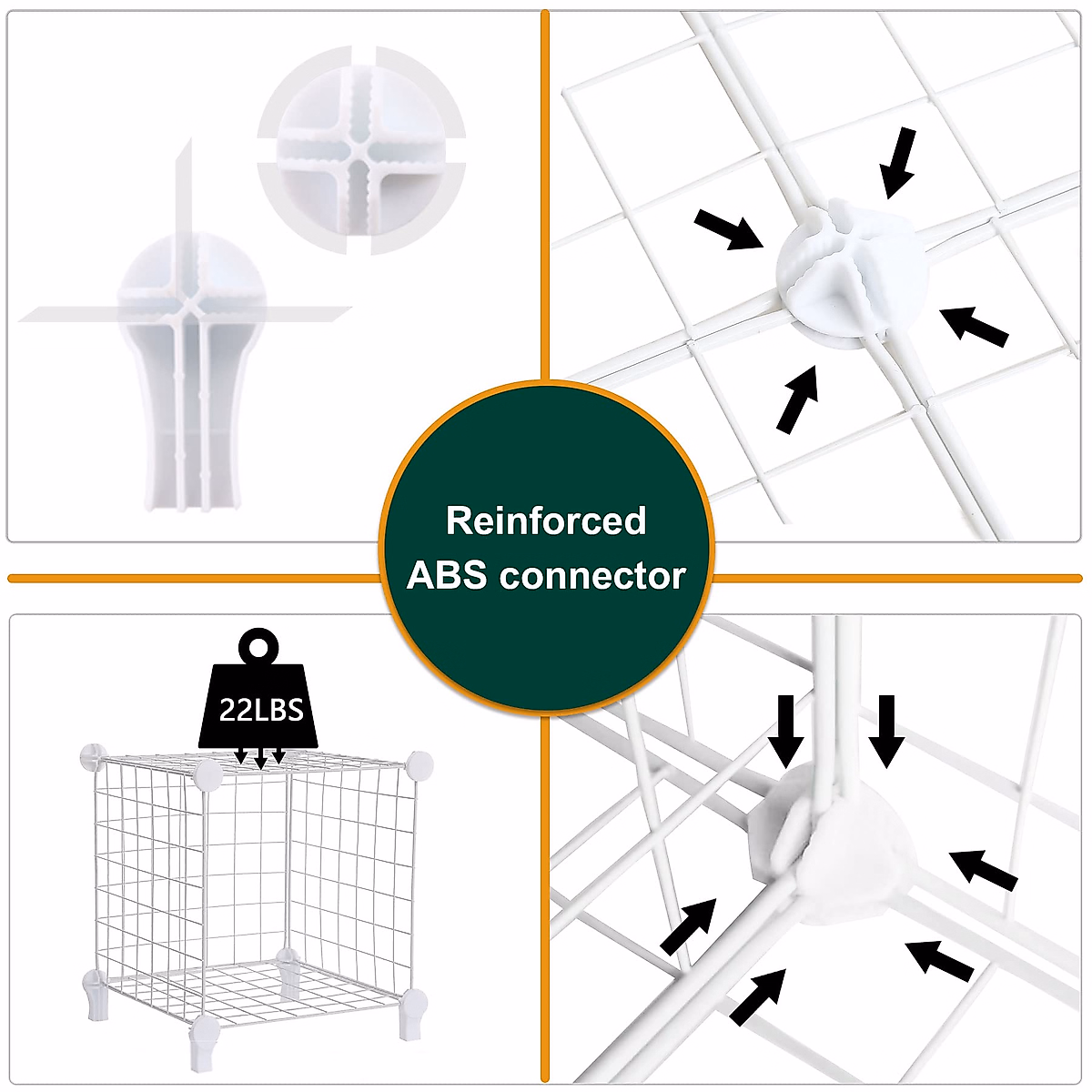 AWTATOS Wire Cube Storage Organizer, Closet Organizers and Storage, Metal 12 Cube Storage Shelves Bookshelf, Portable Closet Clothes Organizer for Bedroom, Home, Office, White