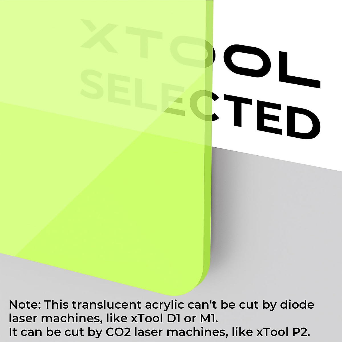 xTool Translucent Acrylic Sheets Fluorescent Green, 3 Packs 12" x 12" Plexiglass Sheets 1/8 Inch Thick, Glossy Acrylic Panels Plastic Sheets for Laser Cutting & Engraving Home Decor, Crafts, Sign, DIY