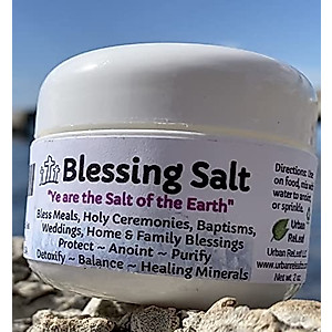 Set of Urban ReLeaf Blessing Salt and Anointing & Blessing Oil Roll-On. Holy Ceremony Wedding Baptism Meals Housewarming Purify Meditate Pray. Dead Sea Salt. Bible Oils Frankincense, Myrrh.