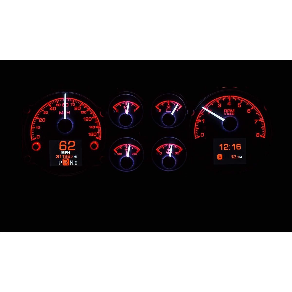 Dakota Digital 78-88 Chevy Monte Carlo Customizable Gauge Kit Black HDX-78C-MC-K