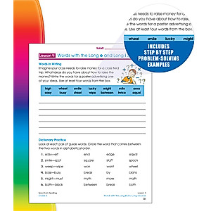 Spectrum Spelling Workbook Grade 3, Ages 8 to 9, 3rd Grade Spelling Workbook Covering Phonics, Handwriting Practice with Vowels, Consonants, Dictionary Skills, and More, Spelling Books for 3rd Grade