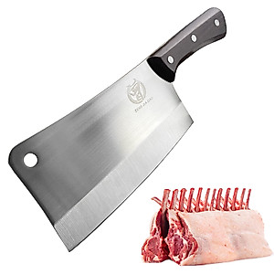 ZENG JIA DAO Cleaver Knife, 7'' Meat Cleaver Bone Cutting Knife, Heavy Duty Butcher Knife Bone Chopper Full Tang Wengewood Handle, German Stainless Steel 2024 Gift