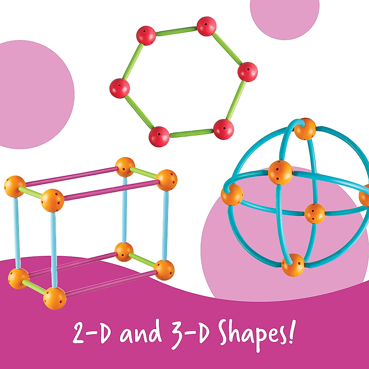 Learning Resources Dive into Shapes! A Sea and Build Geometry Set, 129 Pieces, Ages 6+, Geometry for Kids, Develops Shape Recognition, Back to School Games,3D Shapes for Kids