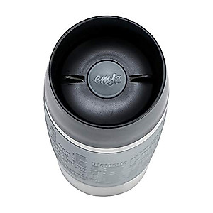 Emsa N20131 Travel Mug Thermo/Insulated Stainless Steel 0.5 Litres Hot 4 Hours Cold 8 Hours BPA Free 100% Leak Proof Dishwasher Safe 360° Drinking Opening Grey
