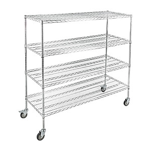 ETKEGHIP Adjustable Shelving with Wheels, 1760Lbs Heavy Duty 4-Tier Shelving Metal Shelves, 60x24x58in Steel Wire Storage Shelf Commercial Grade Utility Rack for Garage, Kitchen